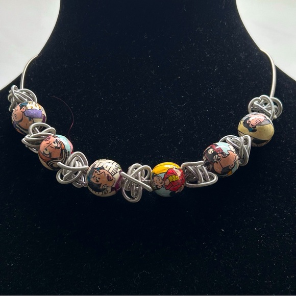 Source Unknown | Jewelry | Vintage Fun Silver Comic Strip Beaded ...